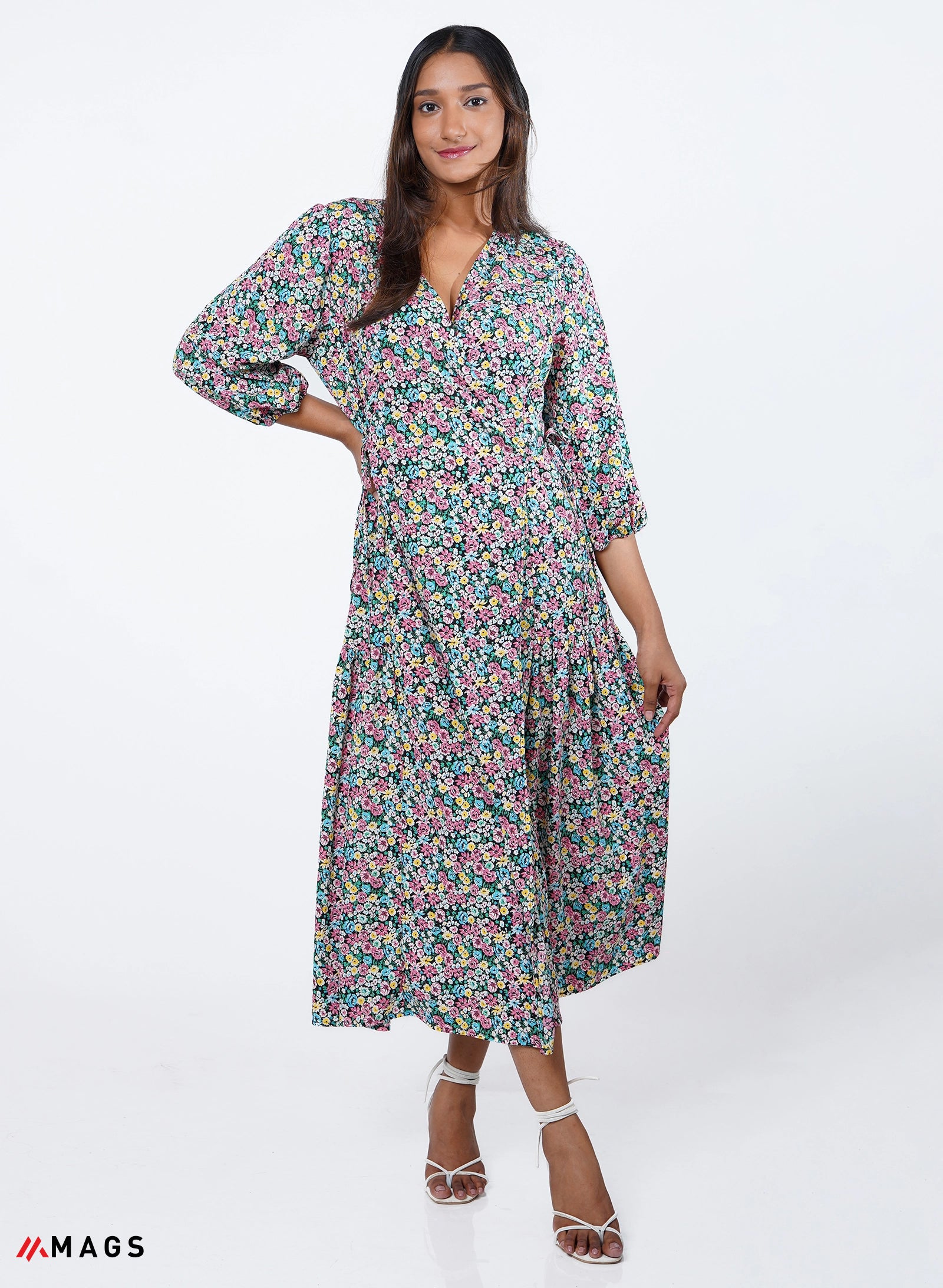 Wrap Floral Charm Dress